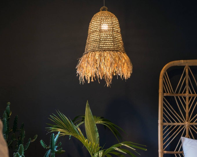 Raffia Cloth Lampshade, Pink Coral Fabric Lined - Etsy