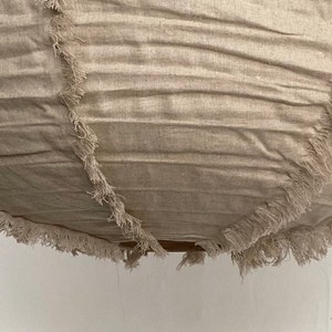 Ecru Linen Cloud Fringe Lantern Lamp Shades - Etsy