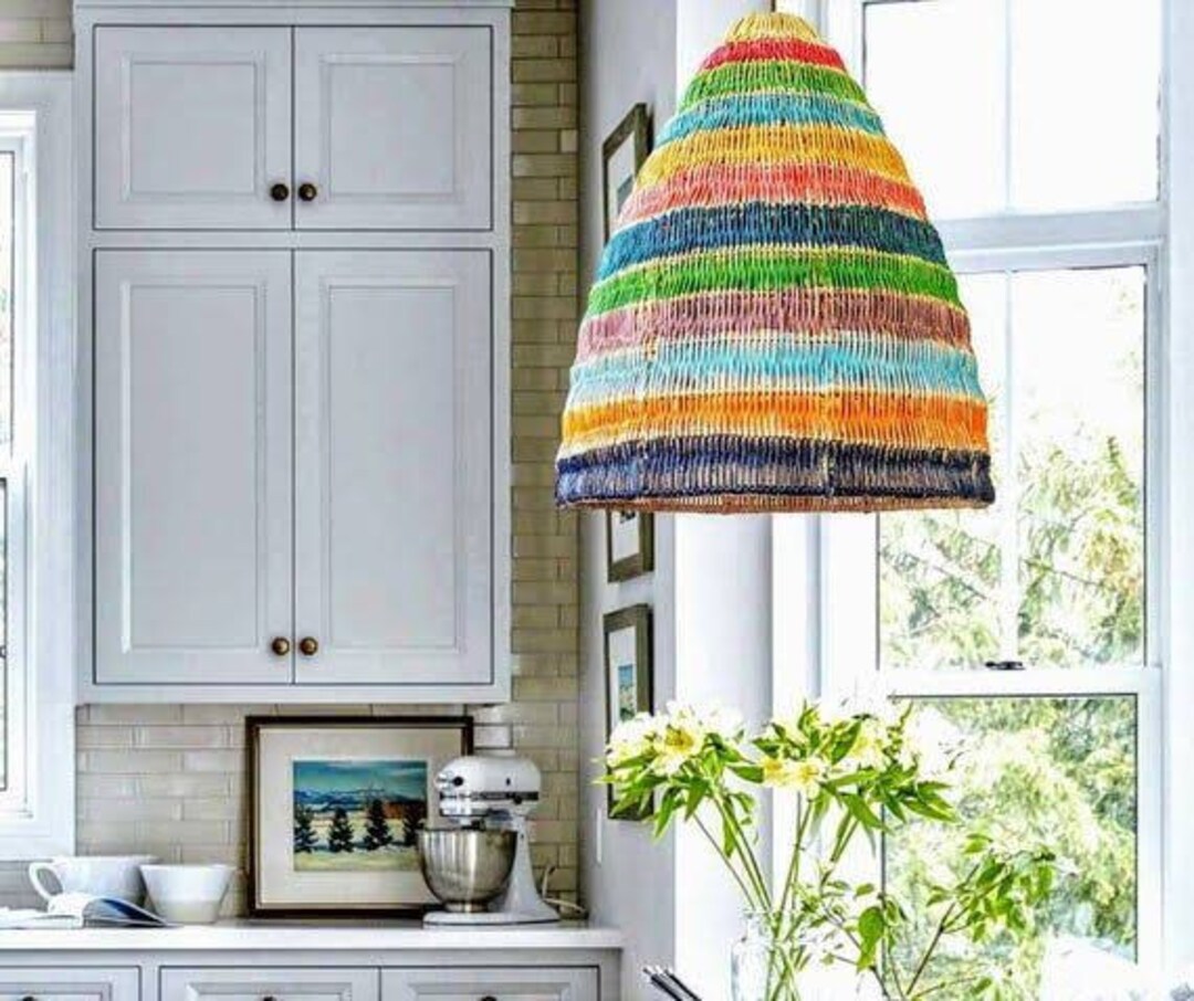 Rainbow Pendant Light and Woven Rope Lighting - Etsy