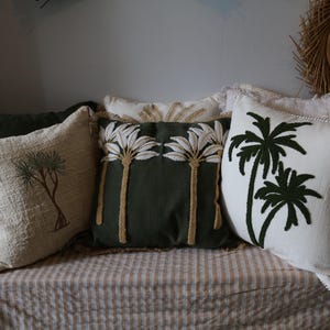 Set of 3 Palm Tree Pillow Covers Green Tropical Cushion Covers - Etsy