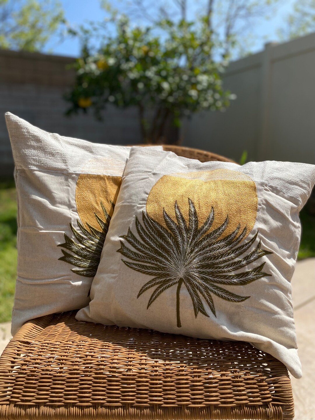 Kathy Palm Leaf and Sunshine Pillow Case - Etsy