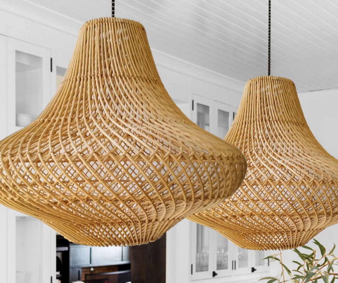 Pasadena Large Rattan Chandelier Pendant Light - Etsy