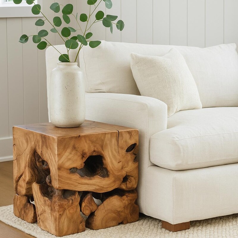 Rustic Cube Side Table - Etsy