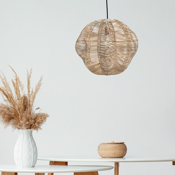 Rattan Chandelier - Etsy