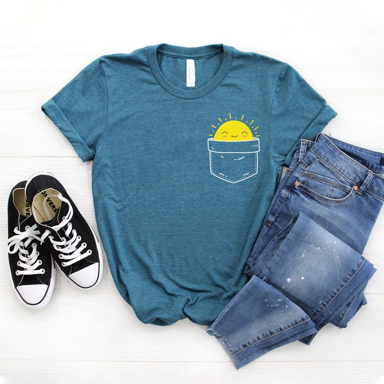 Pocket Full of Sunshine Shirt Pocket T-shirt Sunshine in - Etsy