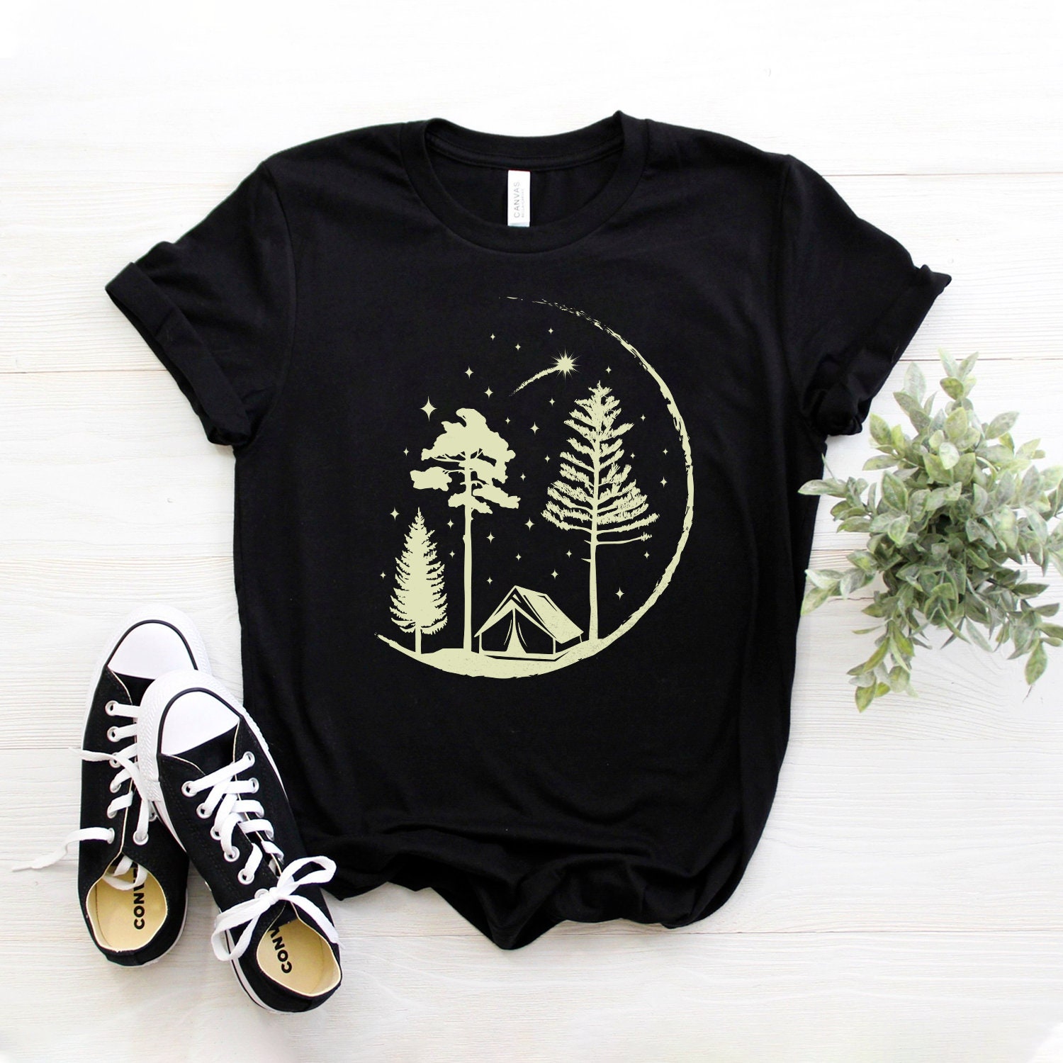 Trees Camping T-shirt Nature Shirt Hiking Shirt Forest - Etsy