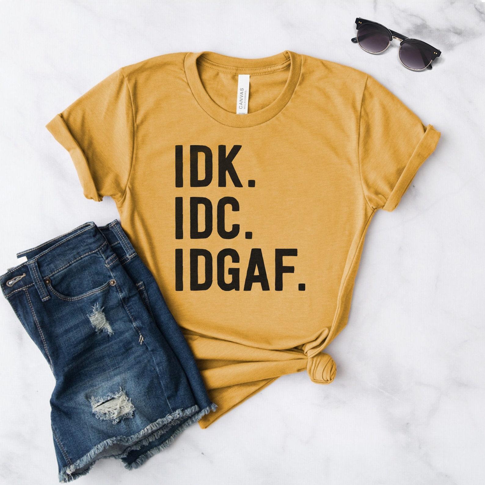 IDK IDC IDGAF Shirt Funny Tshirts Idgaf Shirt Internet | Etsy