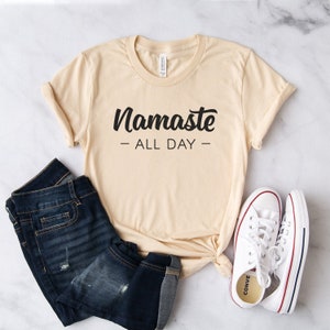Namaste Shirt Yoga Shirt Namaste All Day Good Vibes Meditation Shirts ...