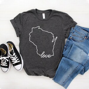 Wisconsin Shirt Wisconsin Home T-shirt Love Wisconsin Cute Wisconsin ...
