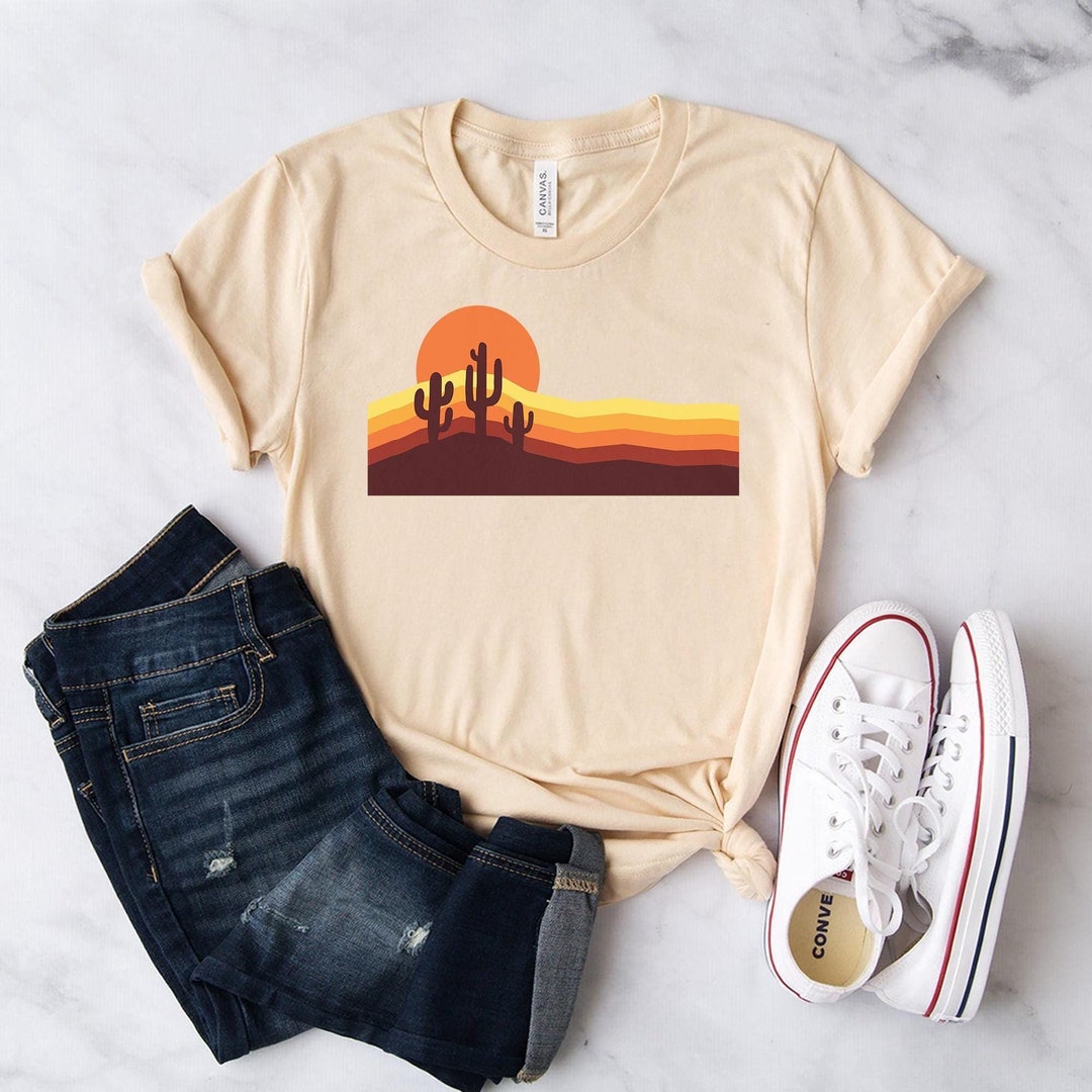 70s Desert Shirt ∙ Bohemian Tshirt ∙ Retro Shirt ∙ Vintage Graphic Tee ...