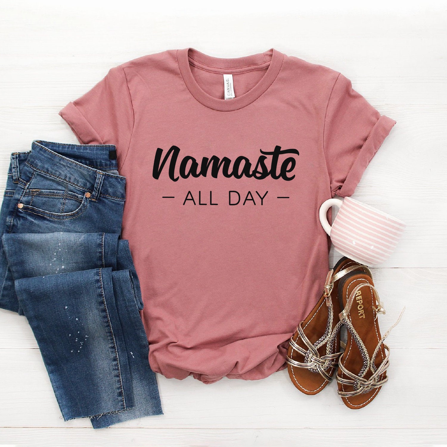 Namaste Shirt Yoga Shirt Namaste All Day Good Vibes | Etsy