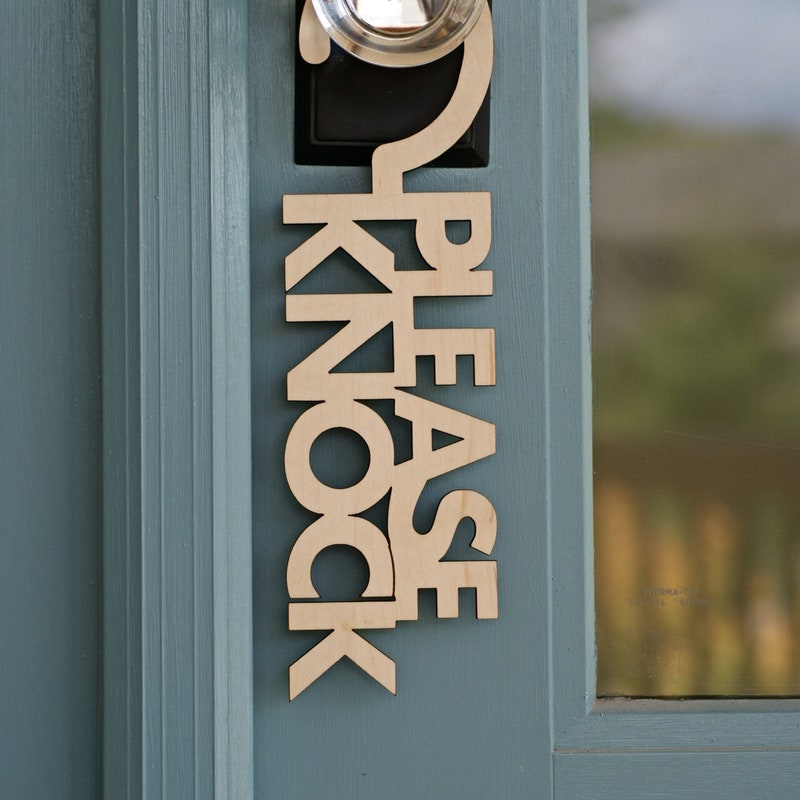 Please Knock Sign - Etsy
