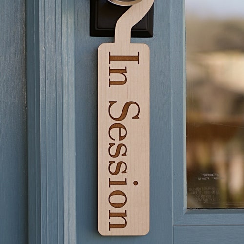 In Session Door Hanger Sign Hard Maple or Walnut Wood - Etsy