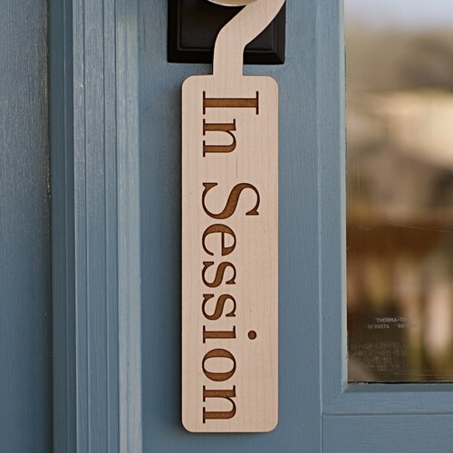 In Session Door Hanger Sign Hard Maple or Walnut Wood - Etsy