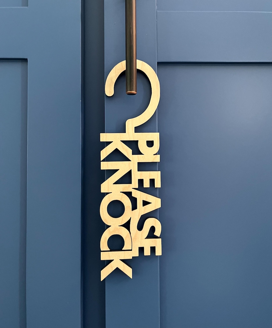 Please Knock Door Sign - Hard Maple or Walnut Wood, Sign - Etsy