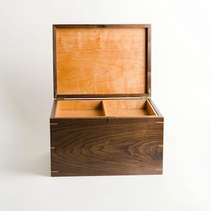 Extra Large Keepsake Memory Box, Personalized Walnut and Cherry Wood Legacy Box, 5th Anniversary ...