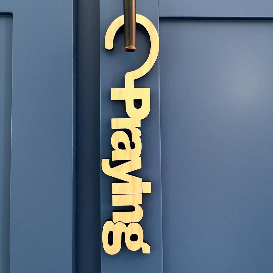 Praying Door Hanger Sign - Hard Maple or Walnut Wood, Sign - Etsy