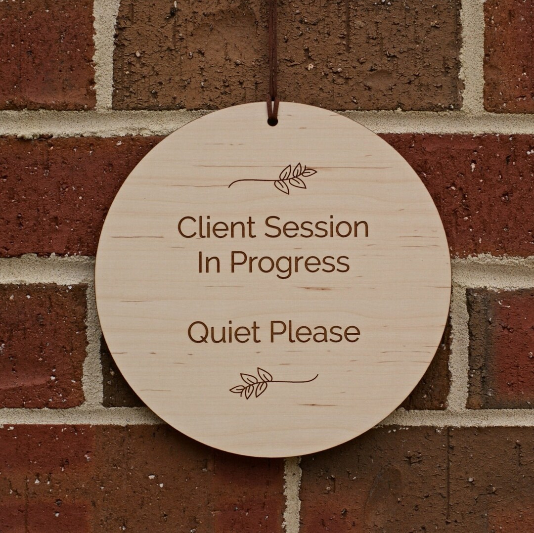 Client Session in Progress, Therapy in Session Wall Hanger Sign, Round ...