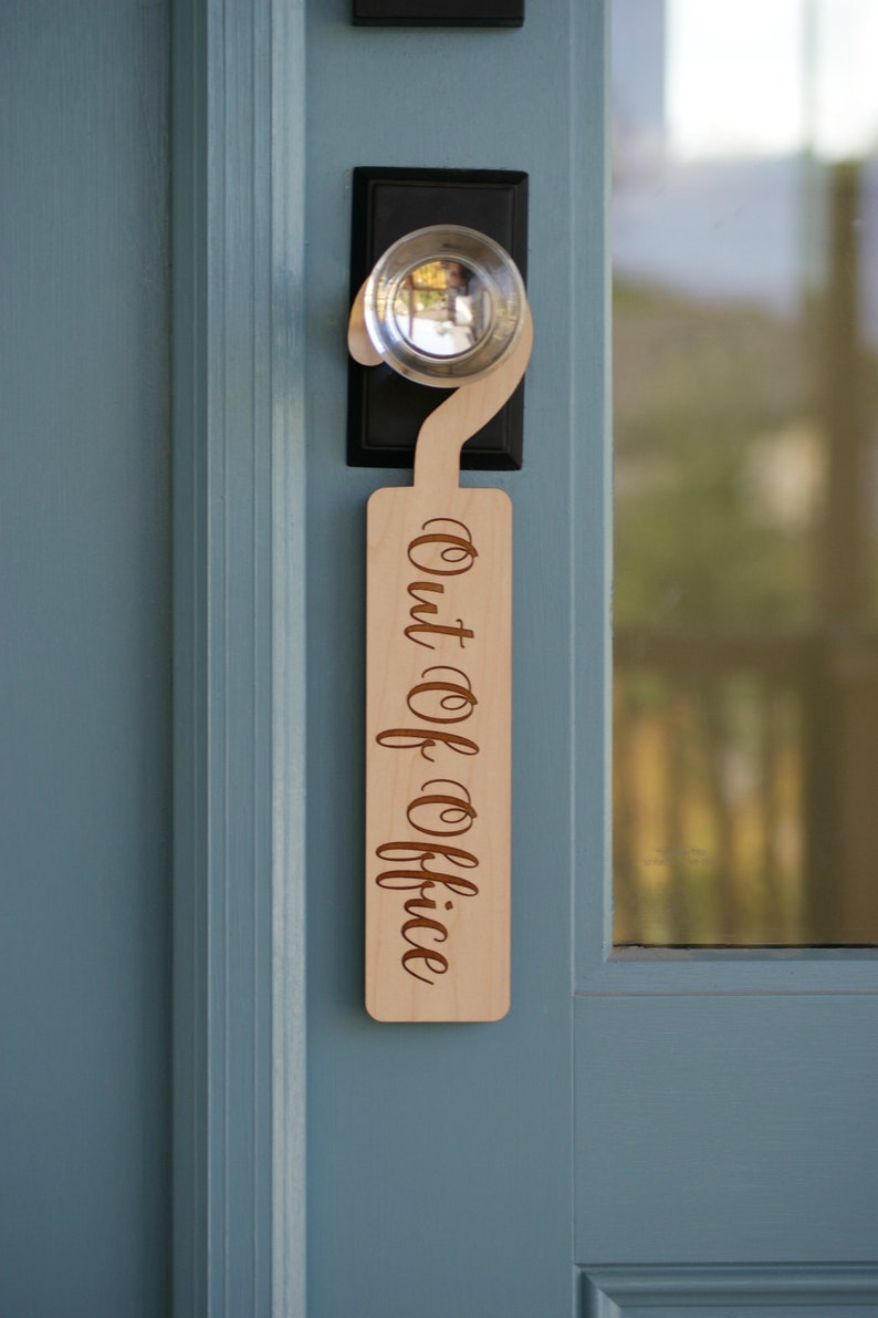 Out of Office Door Hanger Sign Hard Maple or Walnut Wood | Etsy