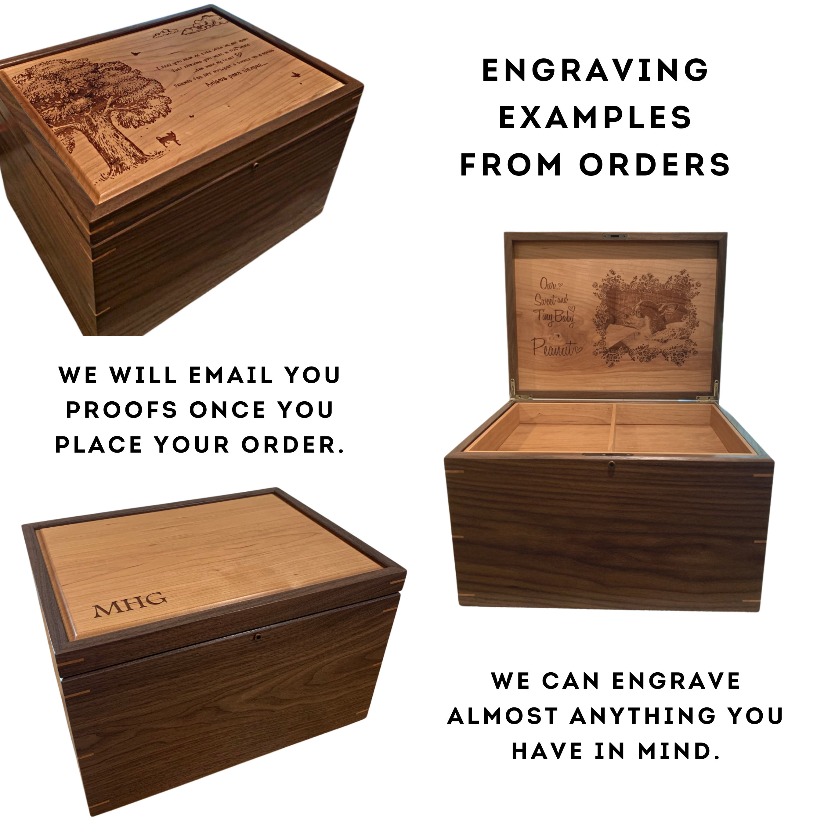 Extra Large Keepsake Memory Box Personalized Walnut With - Etsy Canada