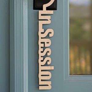 In Session Door Hanger Sign - Hard Maple or Walnut Wood, Sign - Etsy