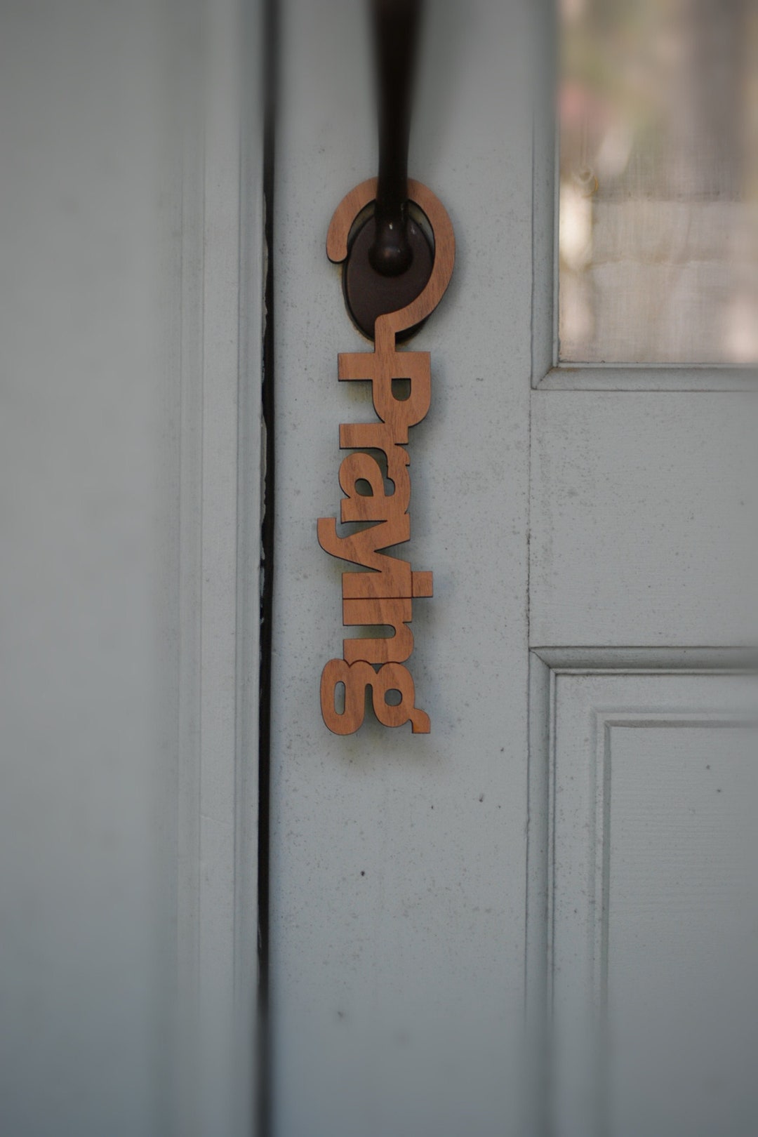 Praying Door Hanger Sign Hard Maple or Walnut Wood, Sign - Etsy
