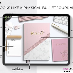 Undated Digital Planner, Realistic Digital Bullet Journal, Planner for ...