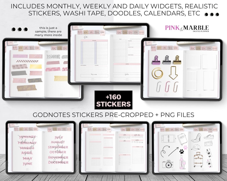 Undated Digital Planner, Realistic Digital Bullet Journal, Planner for ...