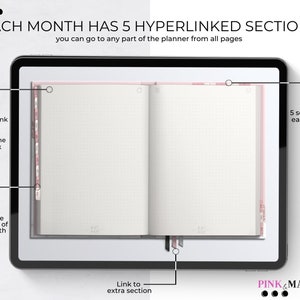 Undated Digital Planner, Realistic Digital Bullet Journal, Planner for ...