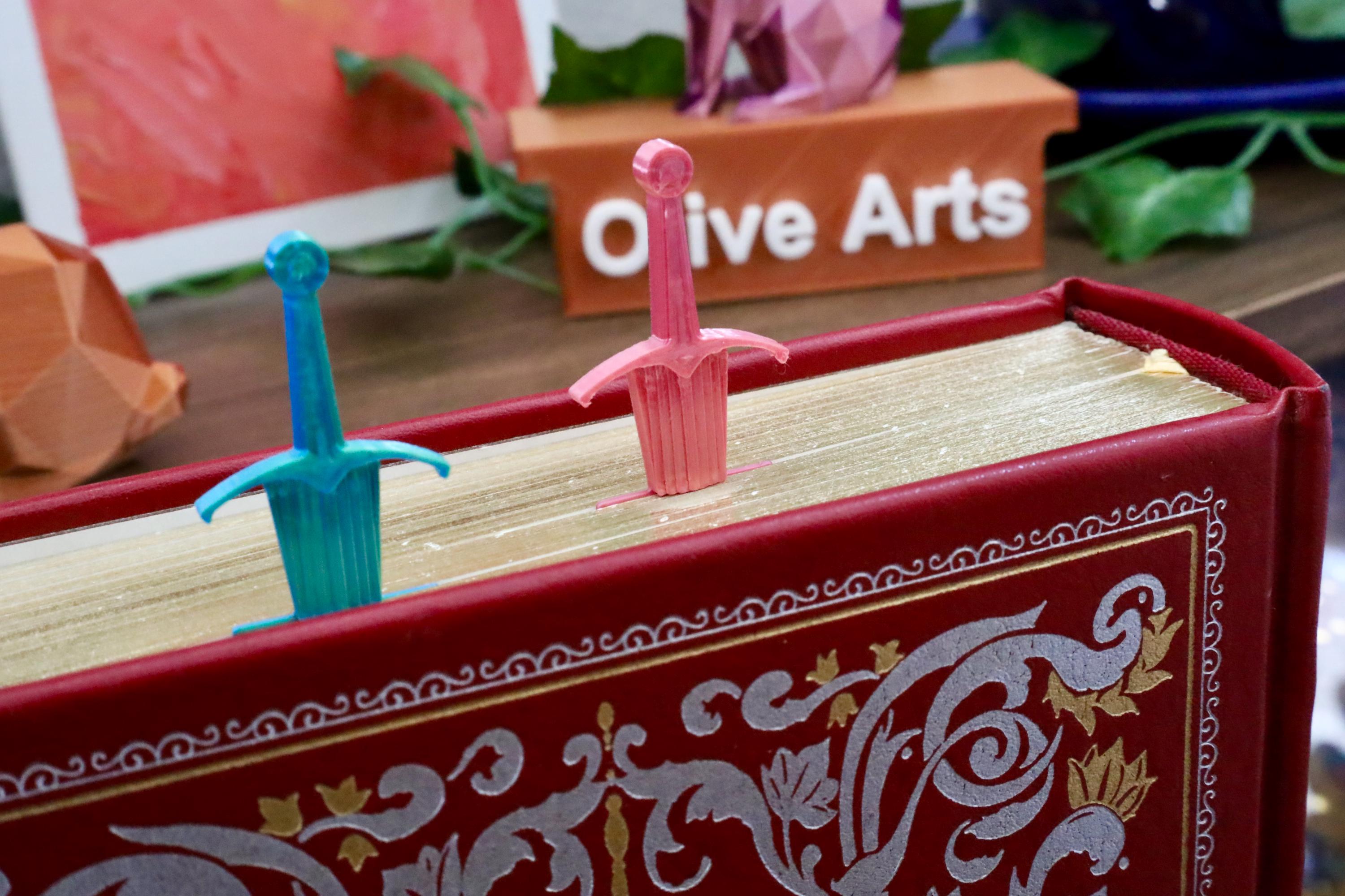 Set of 2 - Mini Excalibur Sword Bookmark – 3D Printed Fantasy Book ...