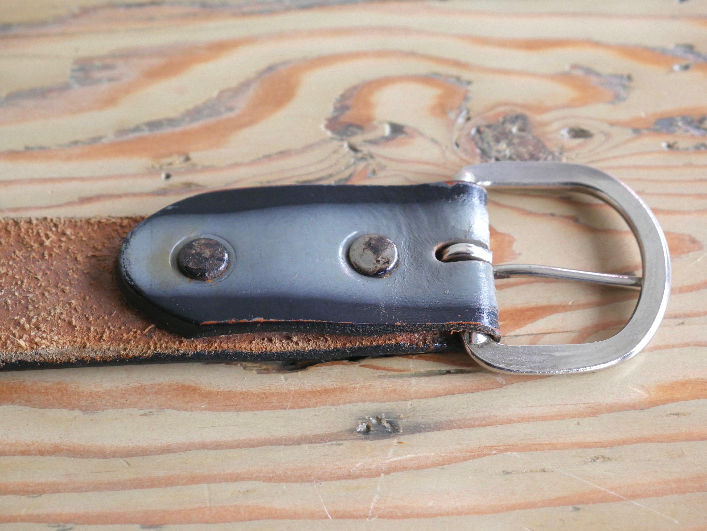 Vintage Embossed Leather Belt Snap Belt With Buckle - Etsy