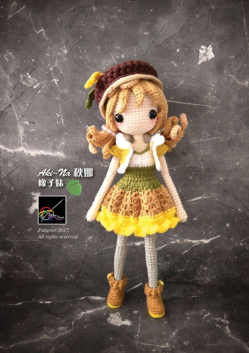Crochet Doll Pattern - Aki~na 秋娜－ the Acorn Girl - Etsy