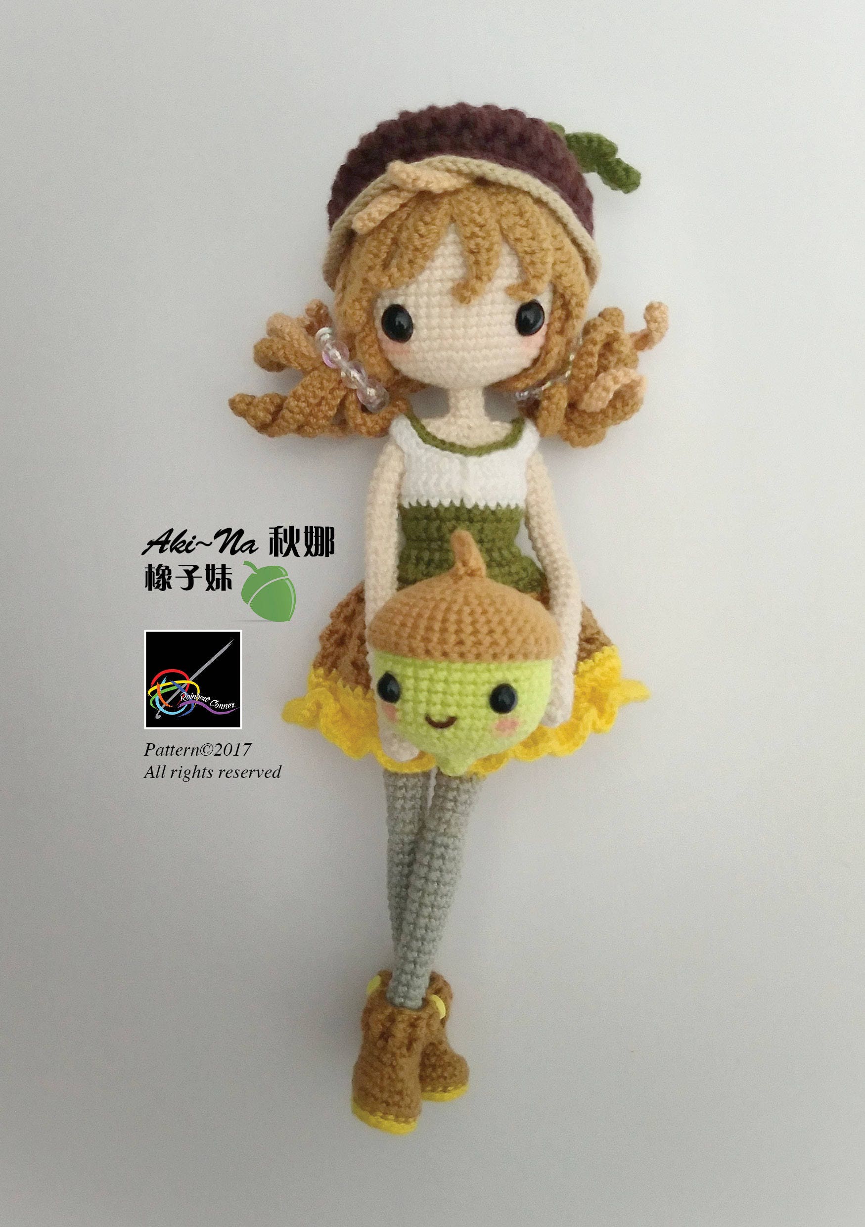 Crochet Doll Pattern - Aki~na 秋娜－ the Acorn Girl - Etsy