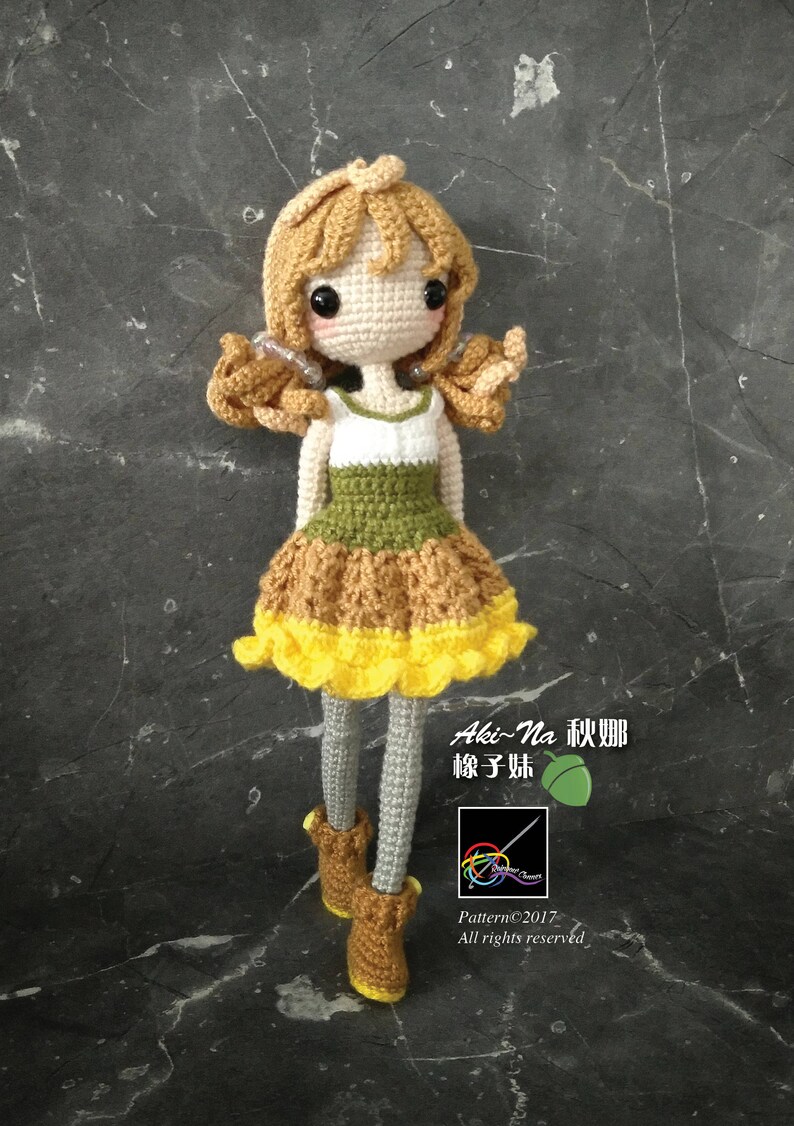 Crochet Doll Pattern - Aki~na 秋娜－ the Acorn Girl - Etsy
