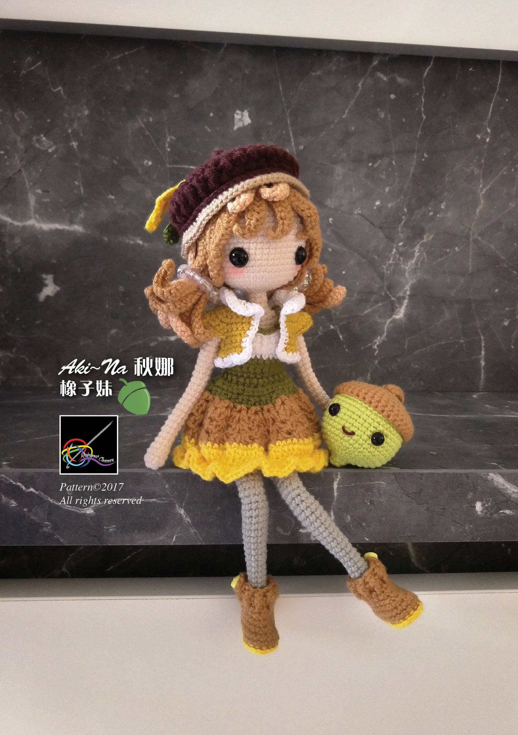 Crochet Doll Pattern - Aki~na 秋娜－ the Acorn Girl - Etsy