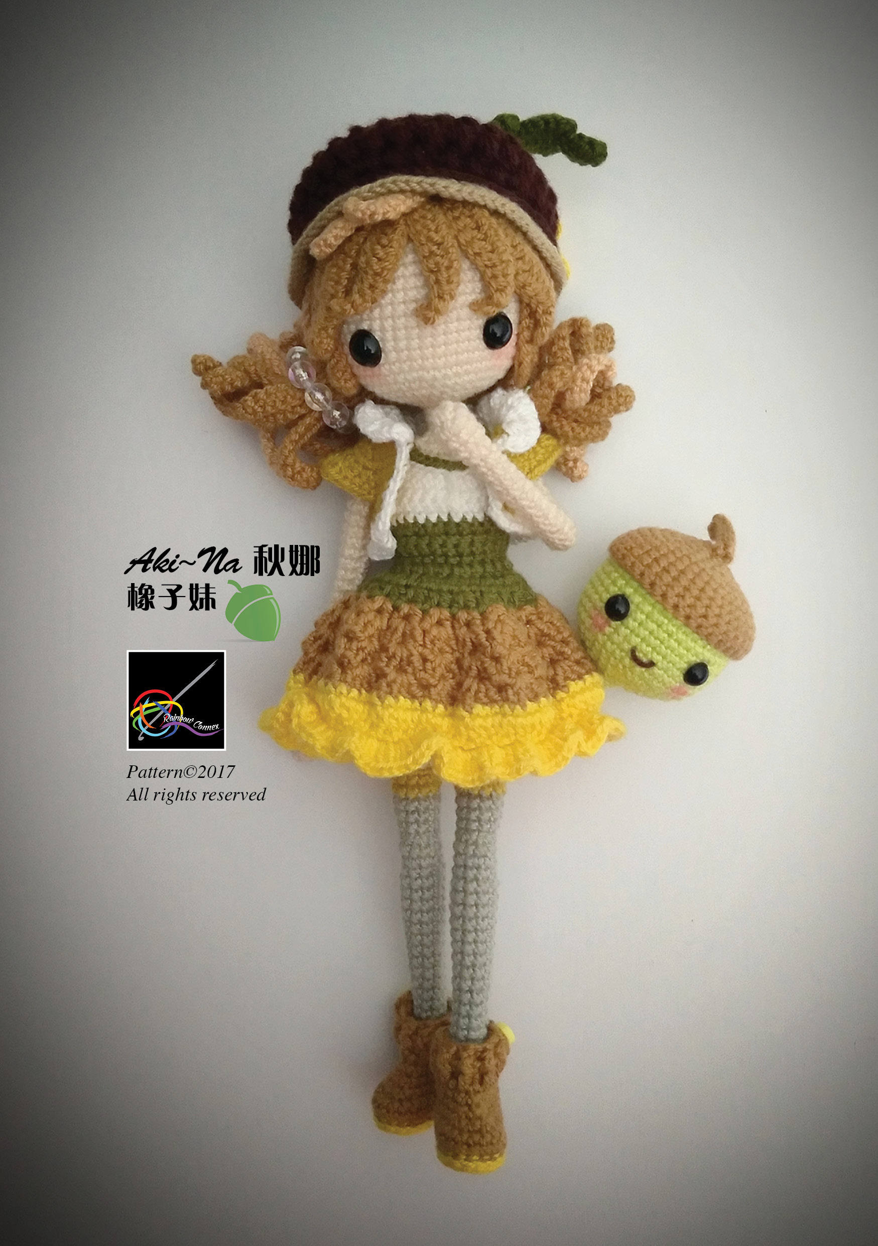 Crochet Doll Pattern - Aki~na 秋娜－ the Acorn Girl - Etsy