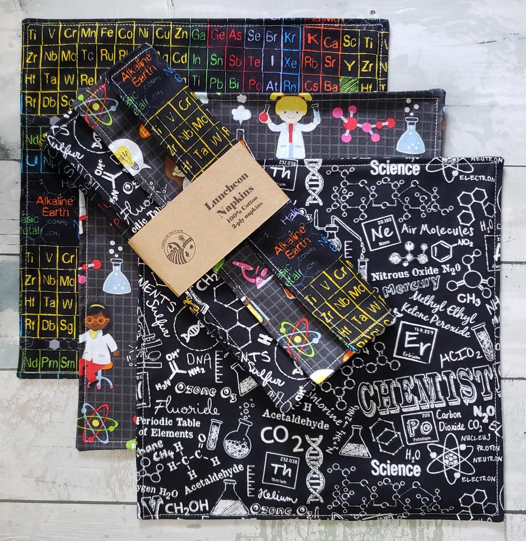 Girl Scientists Unite - Set of 6 Cloth Napkins – 2ply Cloth Napkins ...