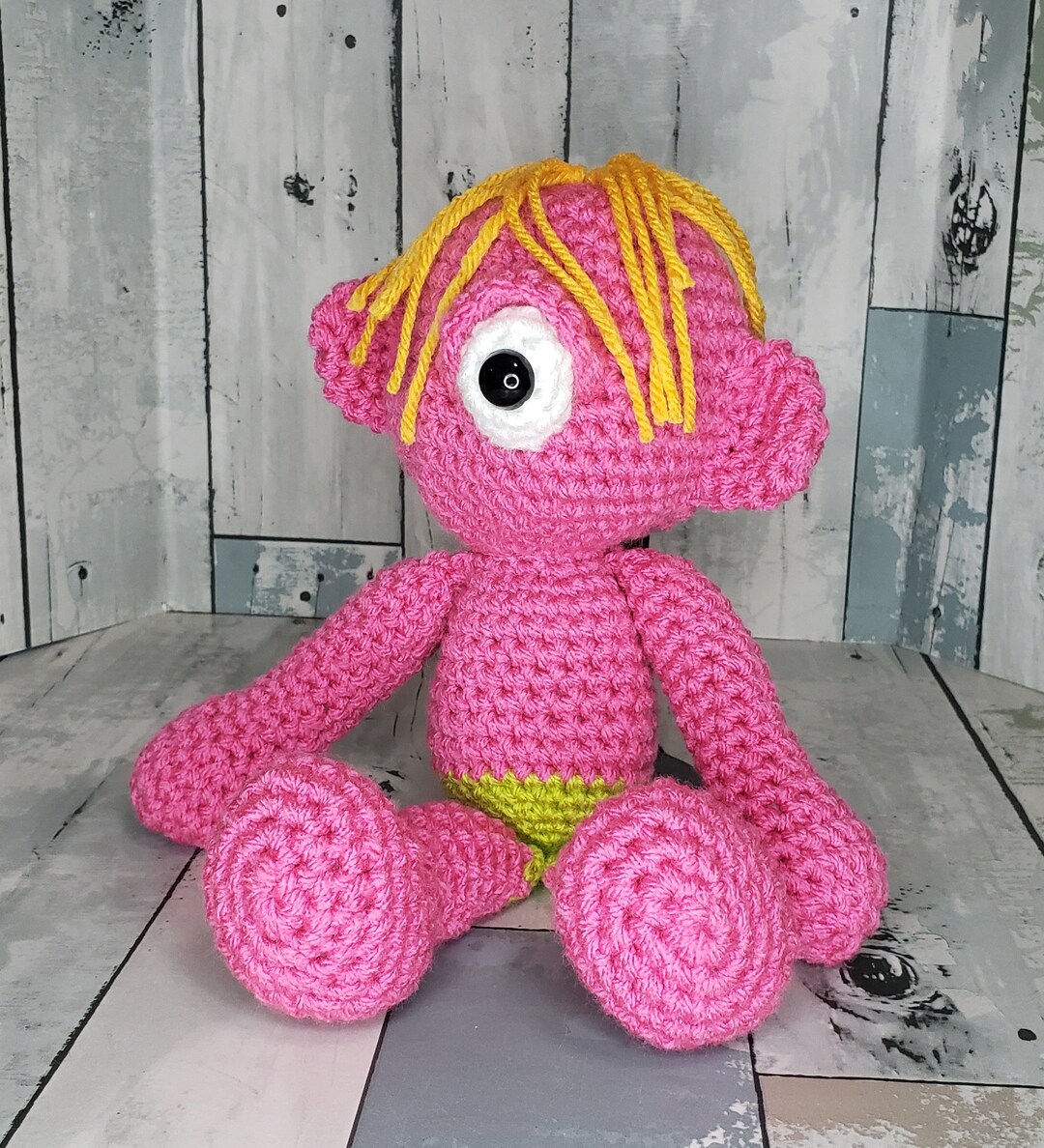 Amigurumi Cyclops Handmade Crocheted Stuffed Pink Cyclops - Etsy