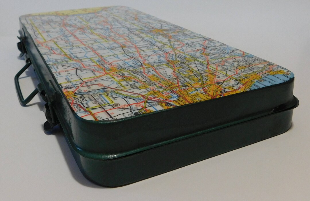 Map Case/map Box - Upcycled/repurposed Socket Set Metal Carrying Case W ...