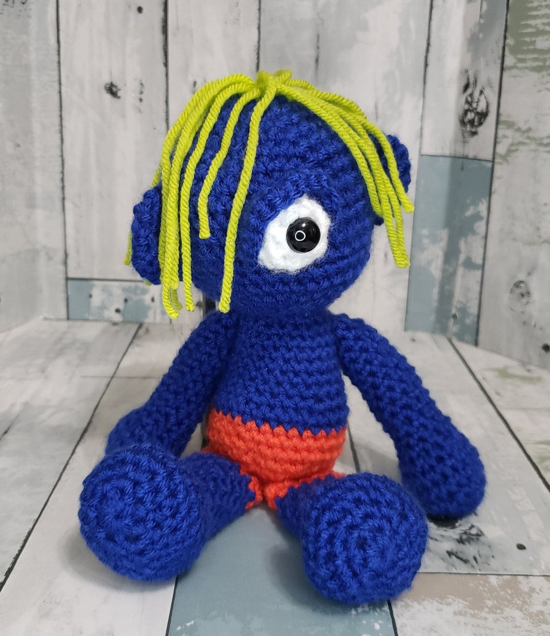 Amigurumi Cyclops Handmade Crocheted Stuffed Blue Cyclops - Etsy