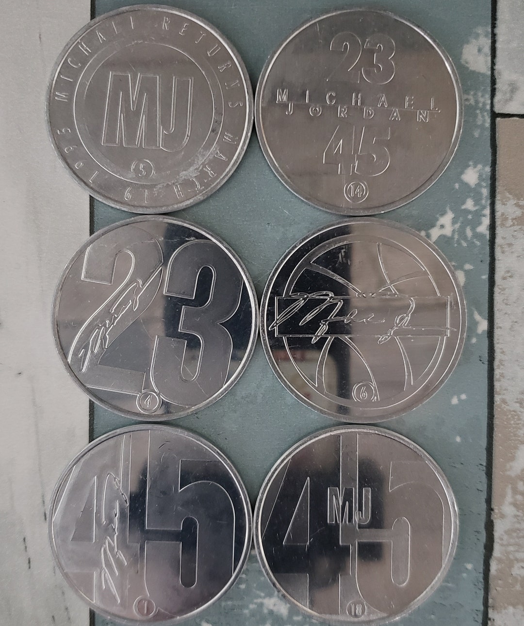 Vintage Lot of SEVEN Michael Jordan Air Slammers and FIVE Street Kaps ...