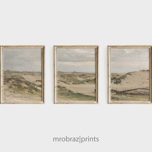 Vintage Triptych Landscape Print Set of 3 Oil Paintings, French ...
