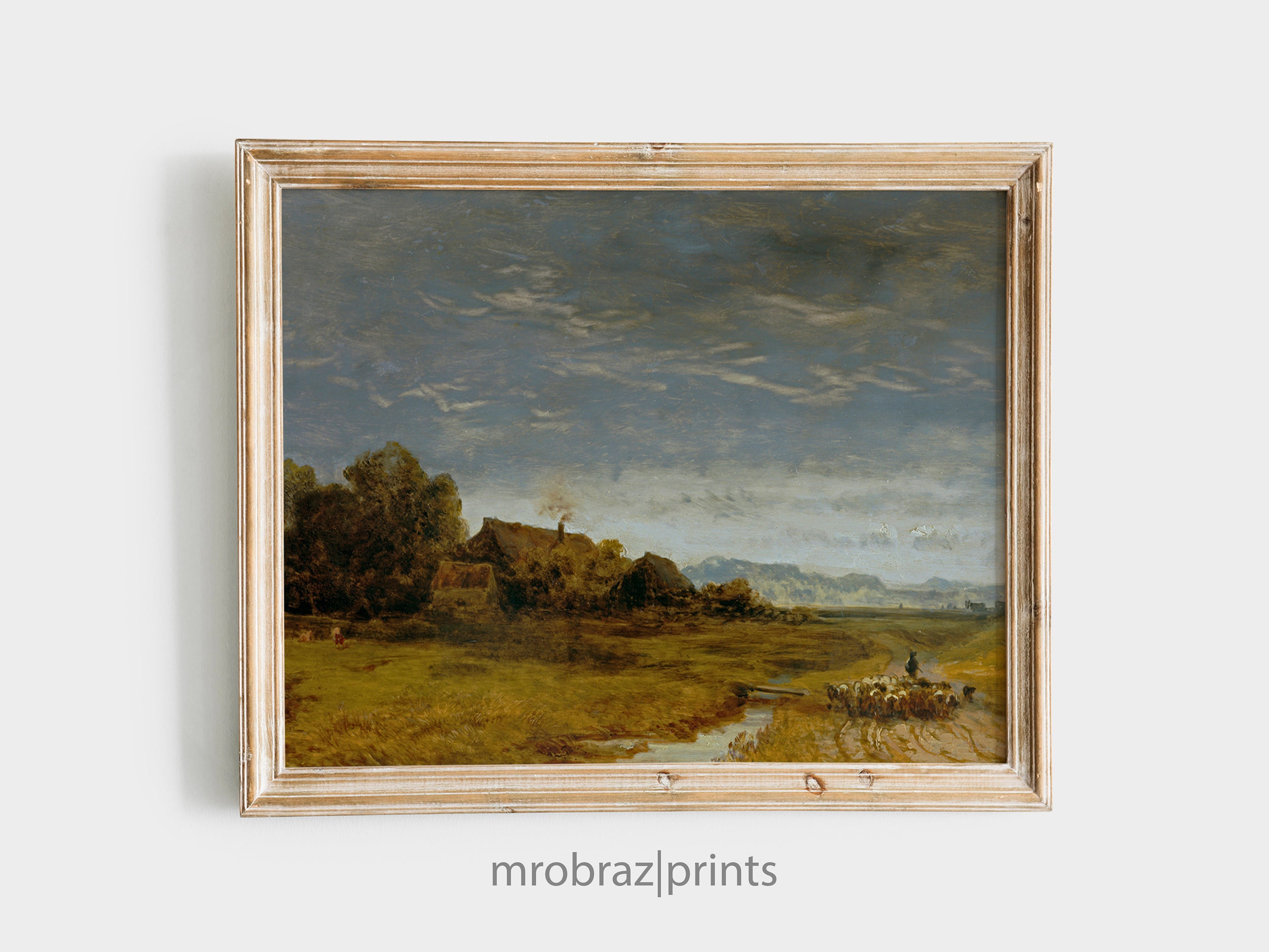 Vintage Triptych Landscape Print Set of 3 Oil Paintings, French ...