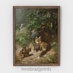 Red Fox Vintage Painting | Vintage Wall Art | Vintage Animal Painting ...