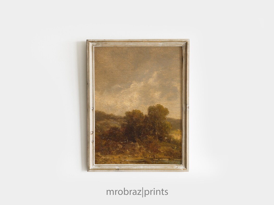 Vintage Triptych Landscape Print Set of 3 Oil Paintings, French ...