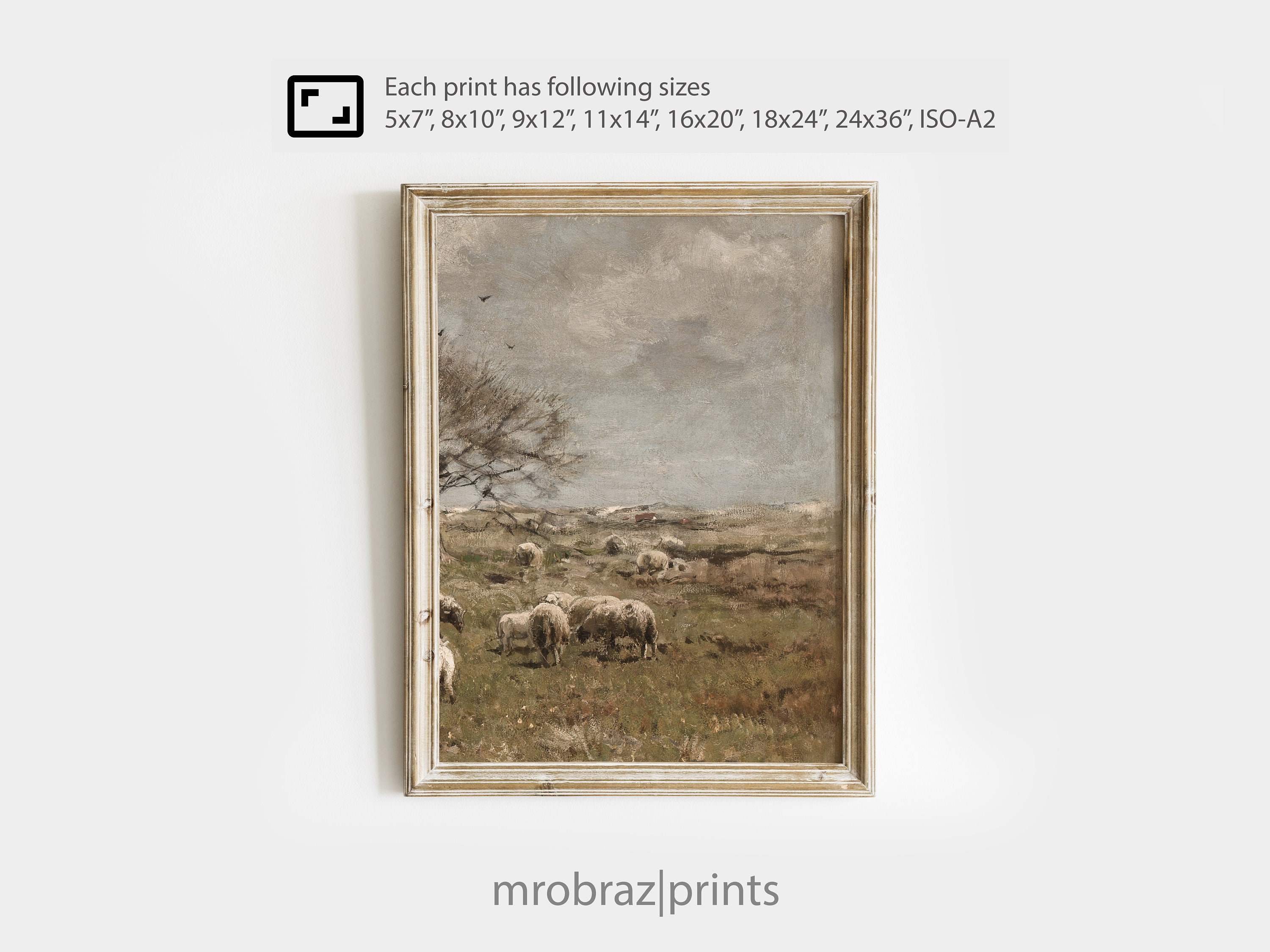 Vintage Triptych Landscape Print Set of 3 Oil Paintings, French ...
