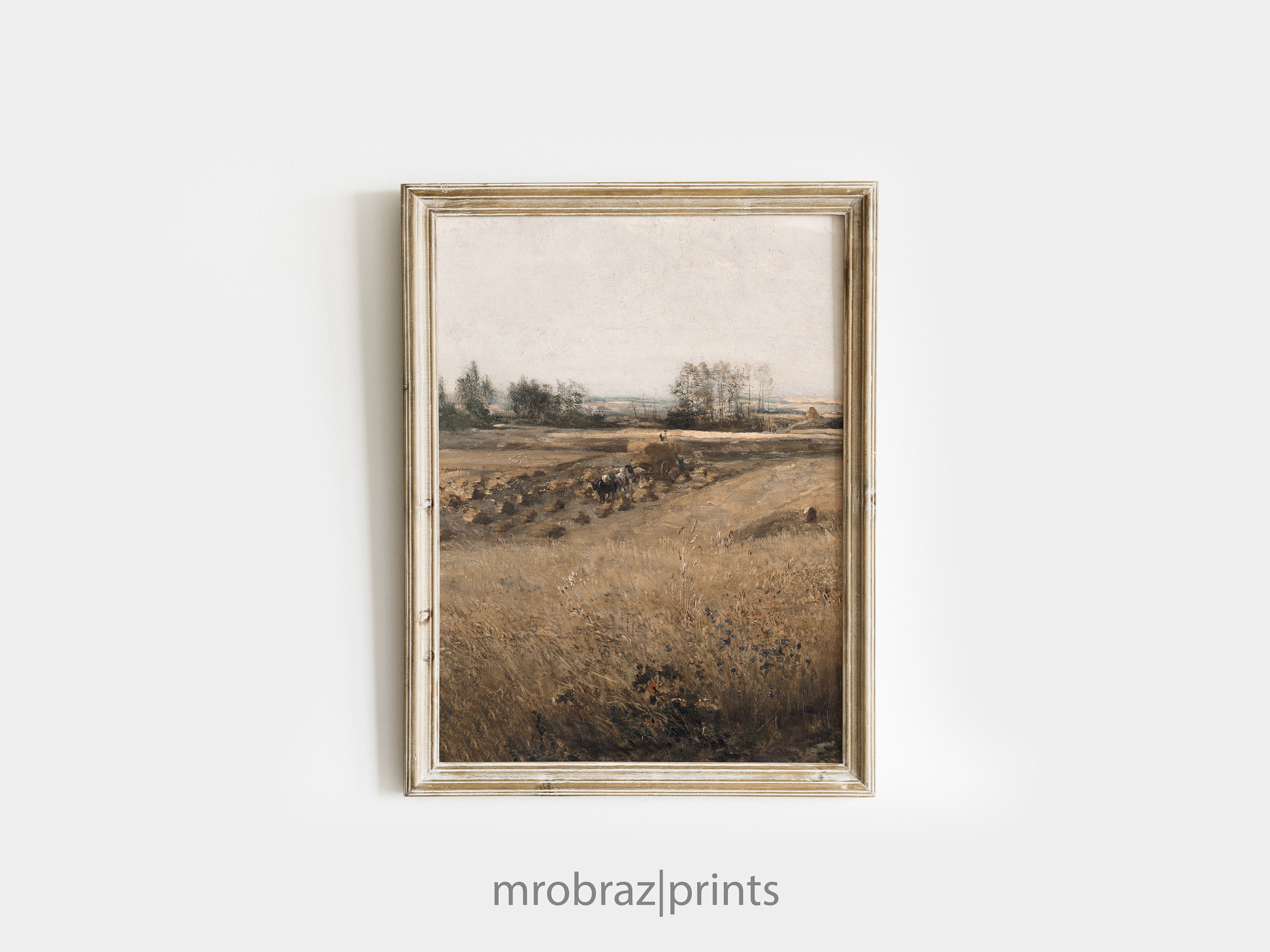 Vintage Triptych Landscape Print Set of 3 Oil Paintings, French ...