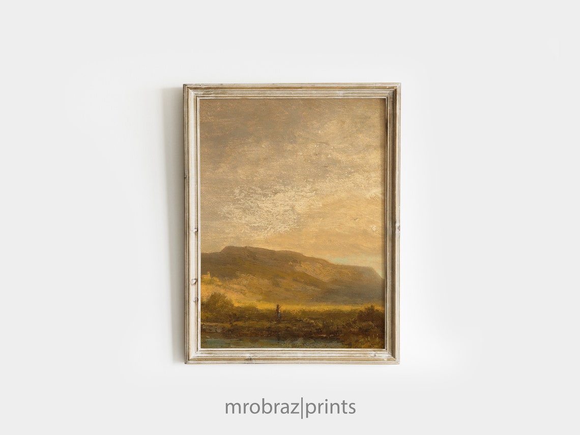 Vintage Triptych Landscape Print Set of 3 Oil Paintings, French ...