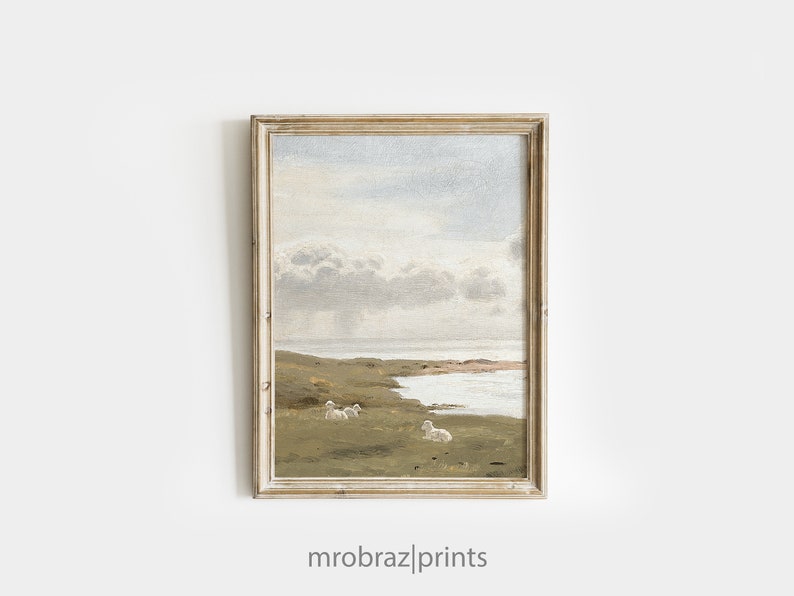 Vintage Triptych Landscape Print Set of 3 Oil Paintings, French ...