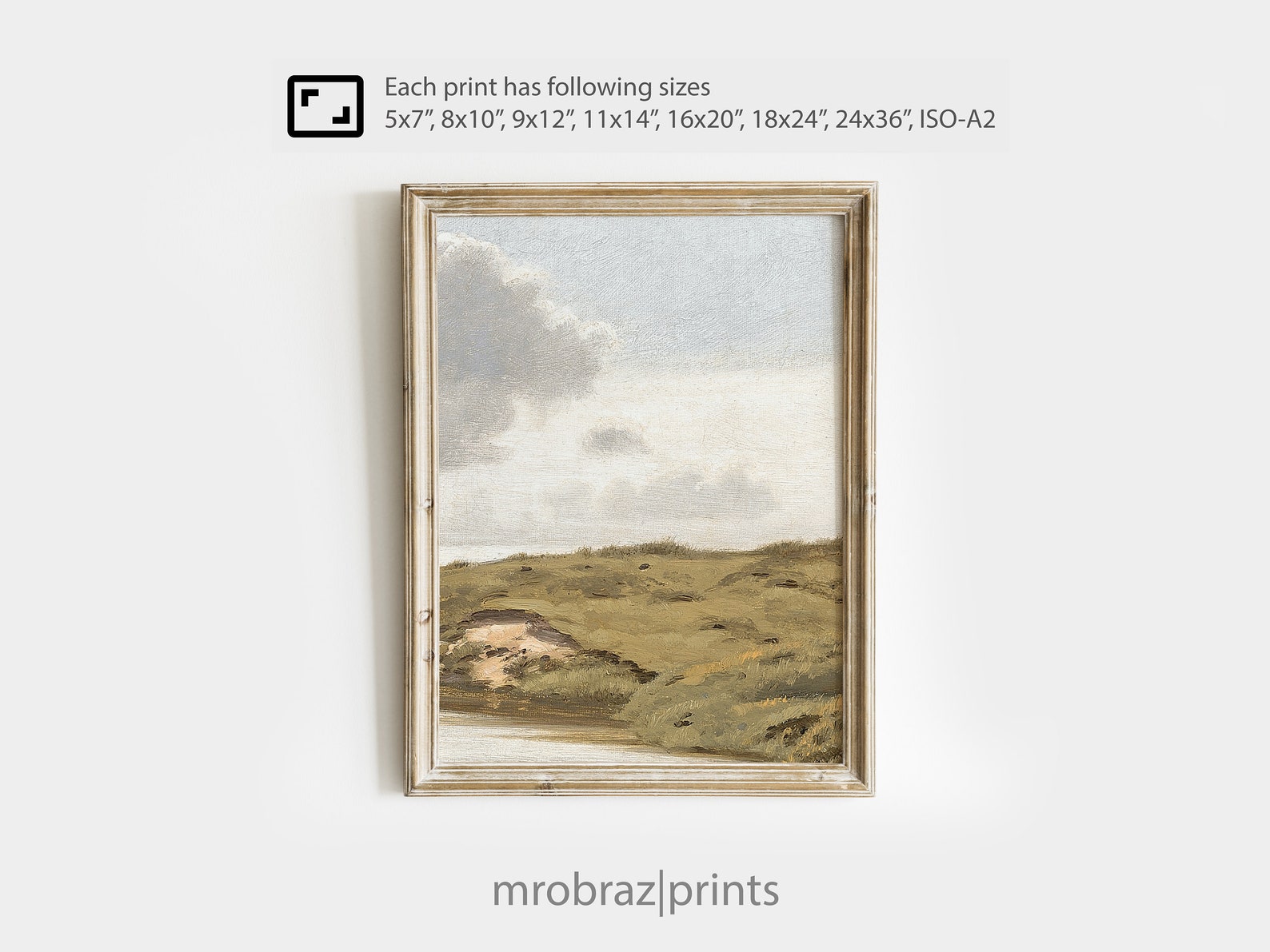 Vintage Triptych Landscape Print Set of 3 Oil Paintings, French ...